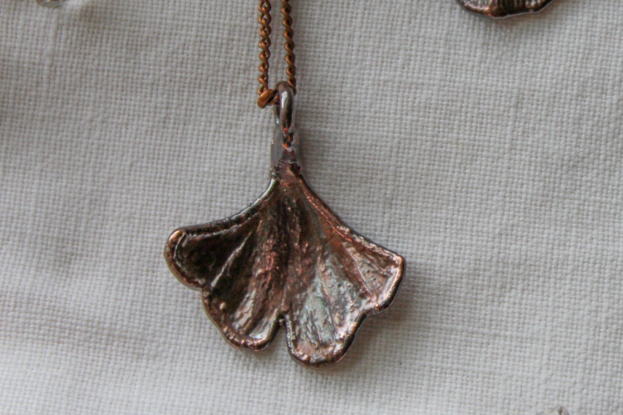 Real Gingko Leaf Necklace Copper Jewelry Layering Necklace Nature ...