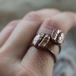 REAL Coffee Bean Ring | Copper Jewelry | Electroformed Jewelry | Nature ...