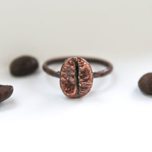 REAL Coffee Bean Ring | Copper Jewelry | Electroformed Jewelry | Nature ...