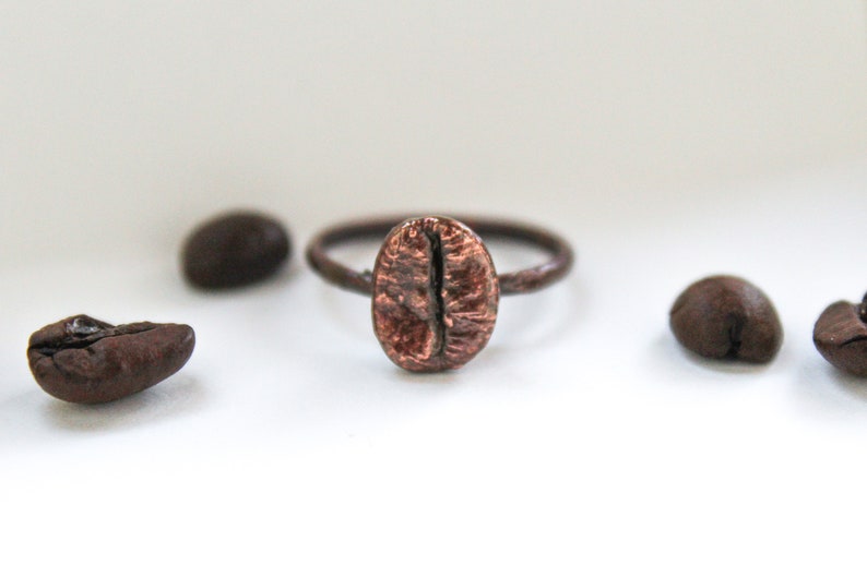 REAL Coffee Bean Ring | Copper Jewelry | Electroformed Jewelry | Nature ...