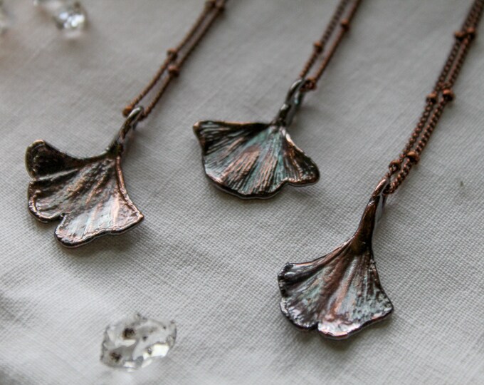 Real Gingko Leaf Necklace | Copper Jewelry | Layering Necklace | Nature ...