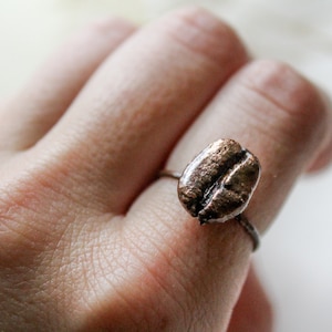 REAL Coffee Bean Ring | Copper Jewelry | Electroformed Jewelry | Nature ...
