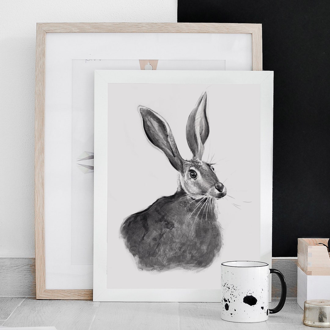 Hare Print - Etsy