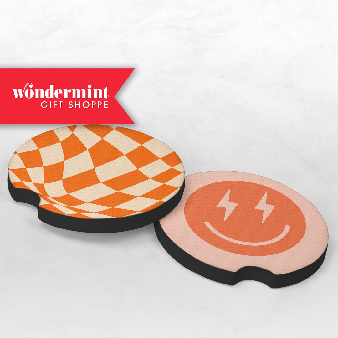 2 Pack Cute Car Coasters Custom Car Accessories New Car Gift Cute Car ...
