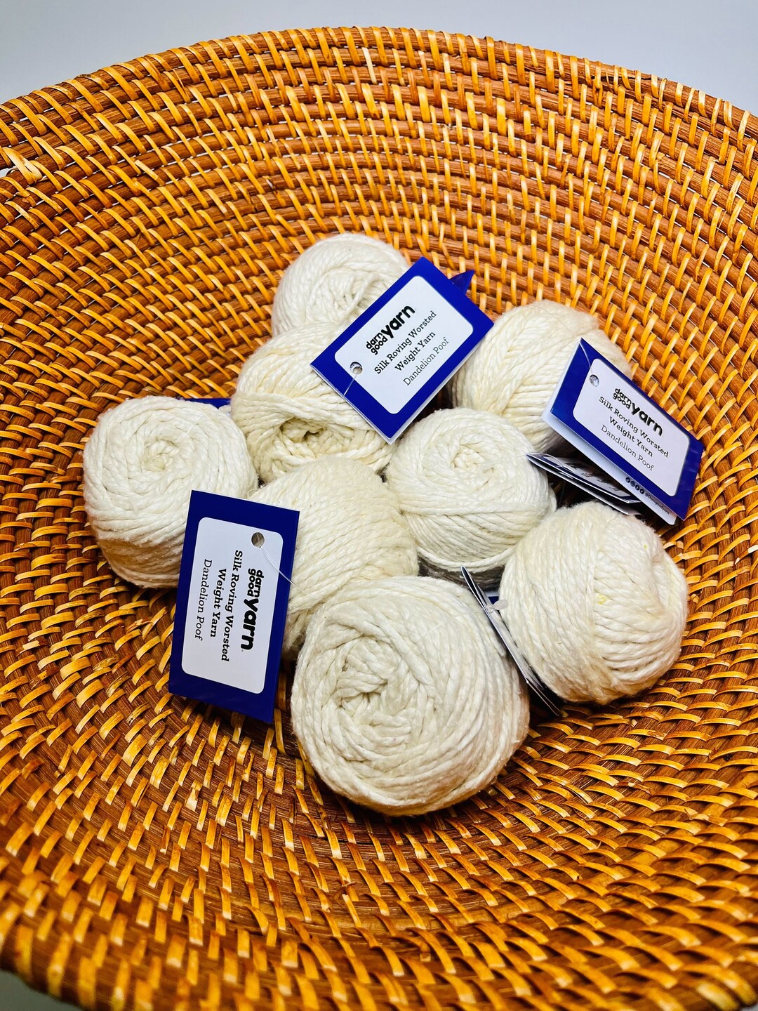 8 Cakes of Silk Roiving Worsted Weight Yarn Dandelion Poof - Etsy