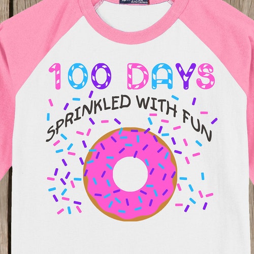 100th Day of School Raglan T Shirt 100 Sprinkles 100 Days - Etsy