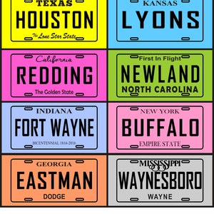 Your Town (community, City, Etc) License Plate Car Tag T Shirt Also ...