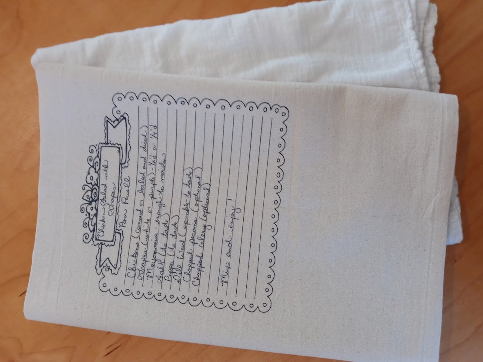 Custom Recipe Dish Towel, High Quality Flour Sack Commercial Grade Dish ...