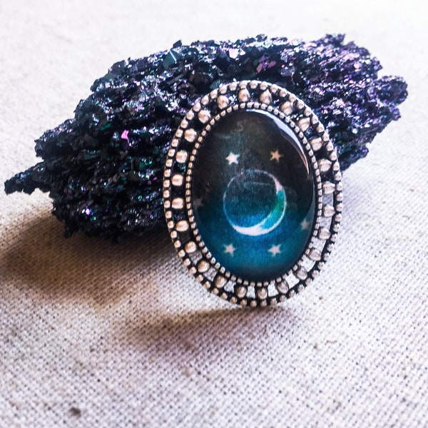 Crescent Moon Brooch - Etsy