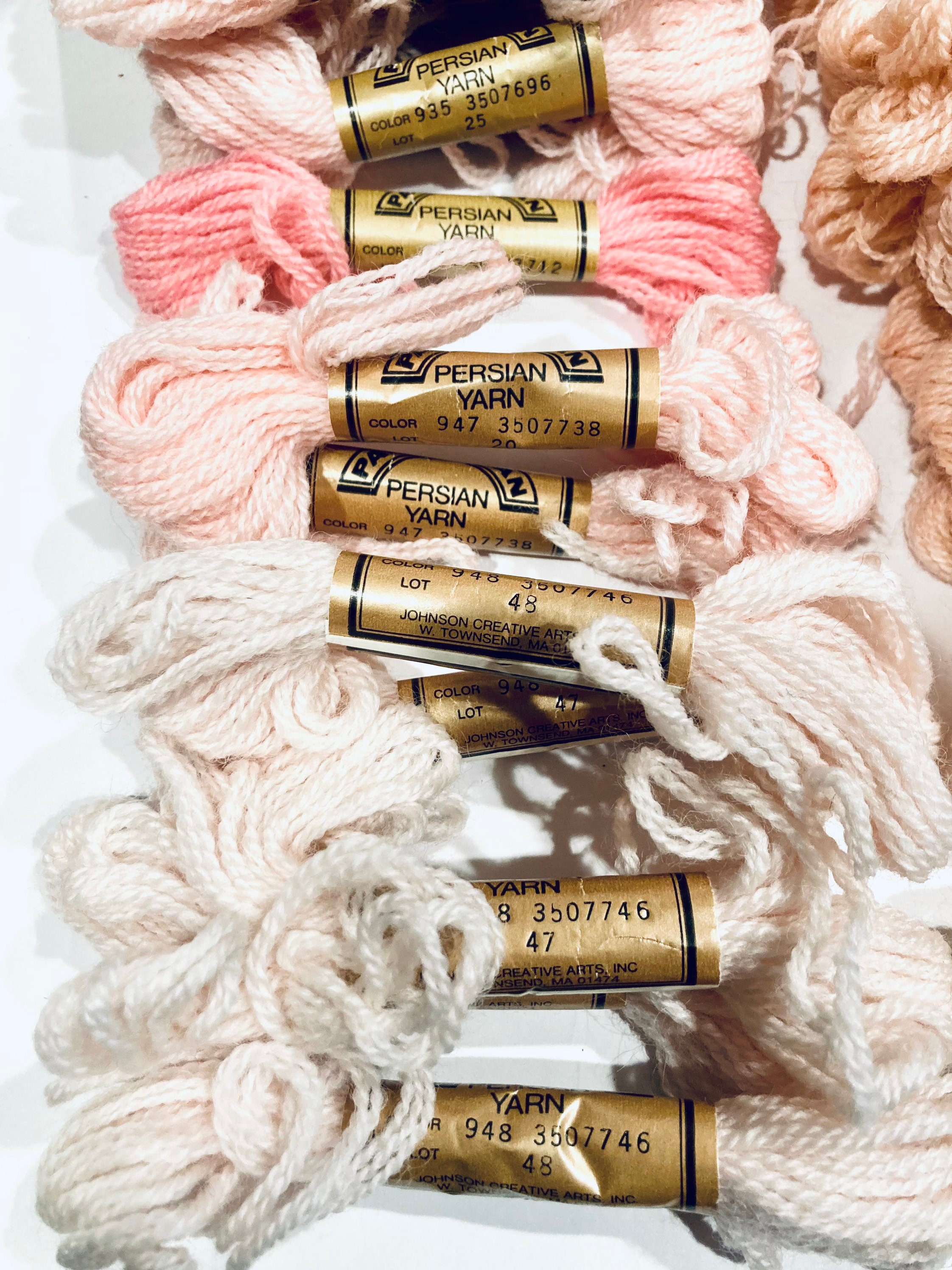 Paternayan Persian Yarn... Tapestry Yarn.......pinks...lavender ...