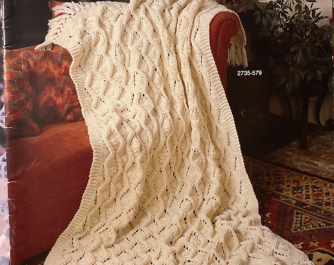 Afghans Heirlooms to Knit and Crochet Pattern Book…bernat Book 579...8 ...