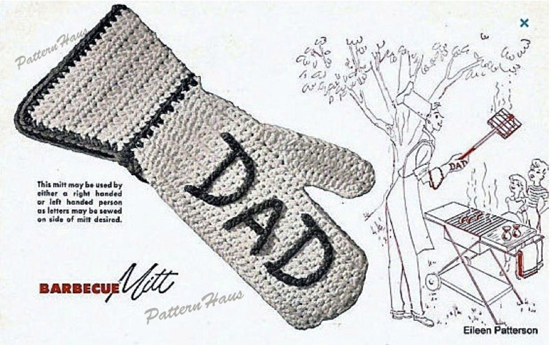 Dad Barbecue Mitt Crochet Pattern Instant Download - Etsy