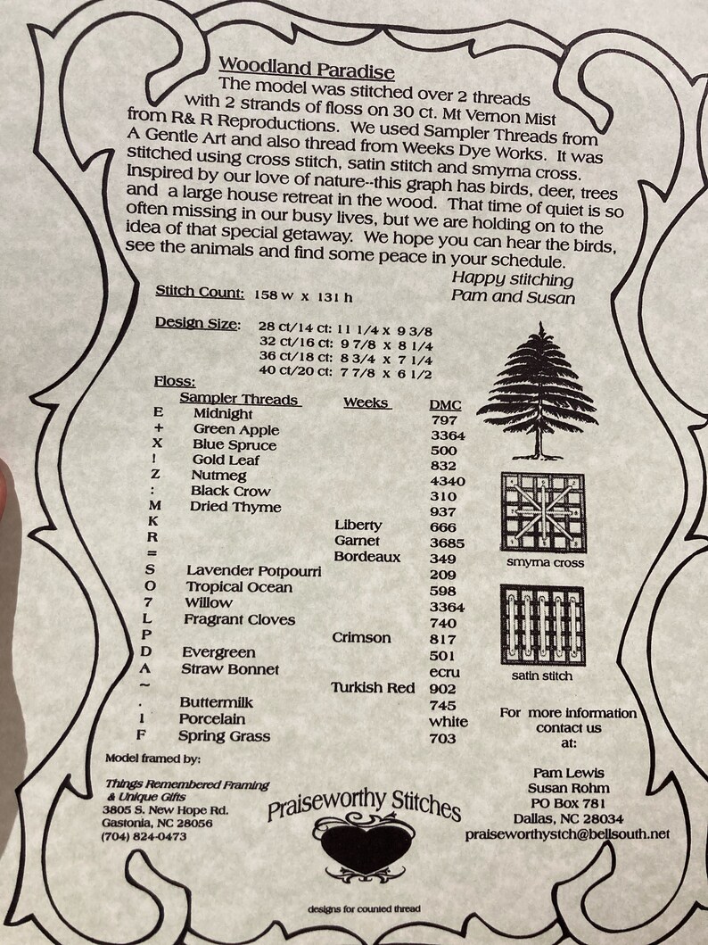 Woodland Paradise Counted Cross Stitch Chart...praiseworthy Stitches ...