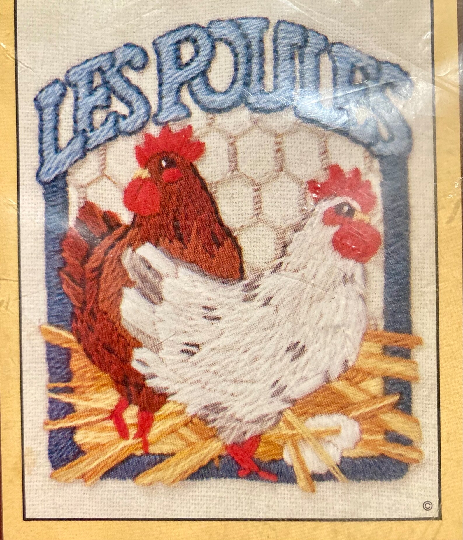 Sunset Stitchery les Poules, French Hens Crewel Embroidery Kit From ...