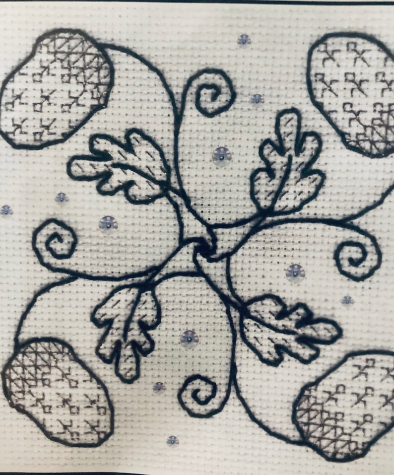 Blackwork Acorns Embroidery Kit...leon Conrad Designs - Etsy