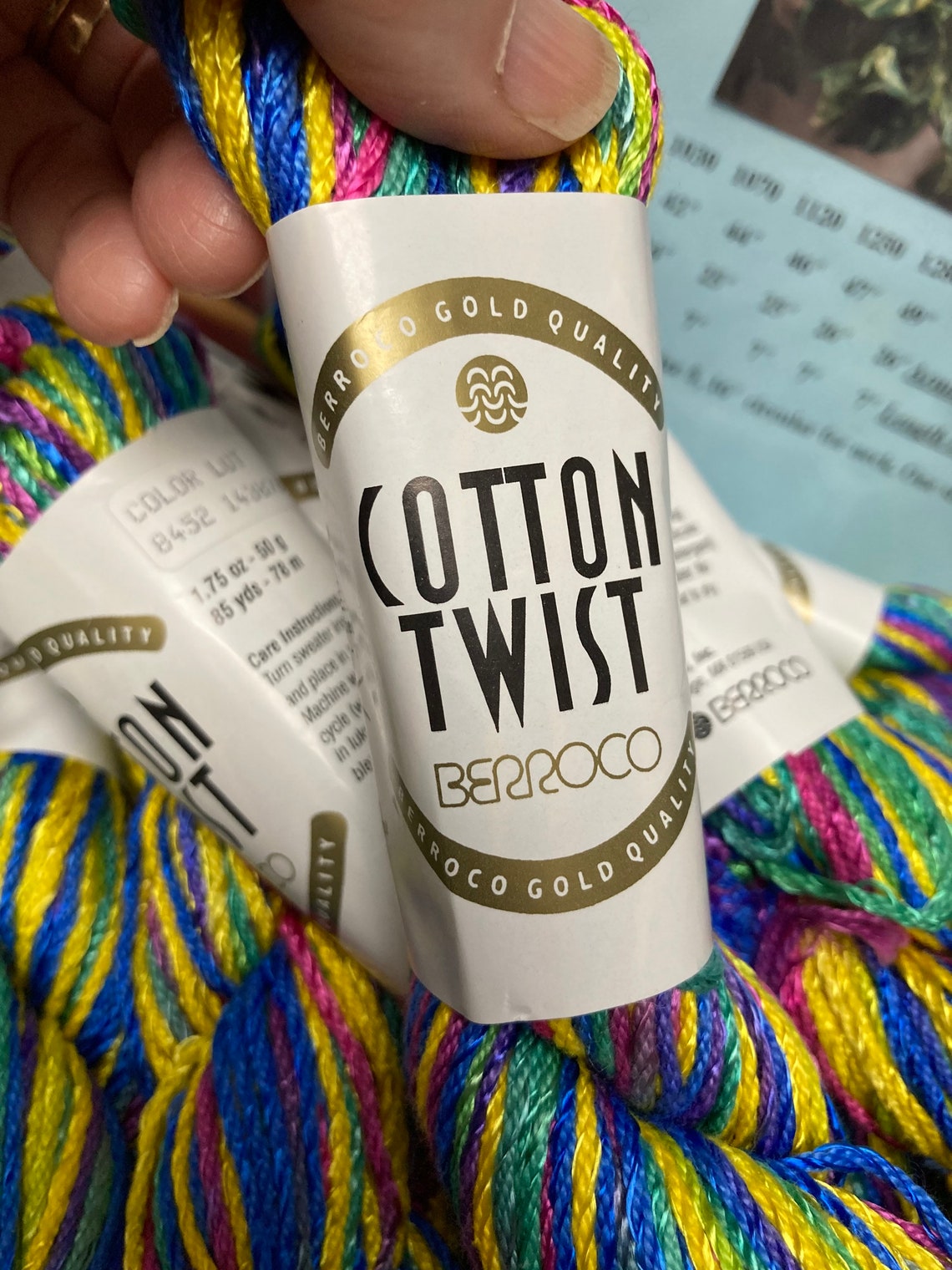 Berroco Cotton Twist Yarn..variegated Yarn....color 8452...50 | Etsy