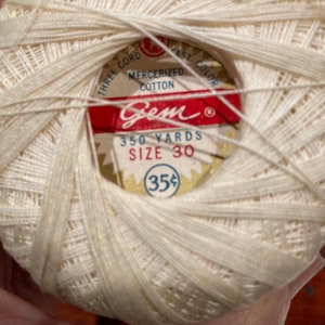 30 Weight White Crochet Thread....number 30 Thread...gem by Star Thread ...
