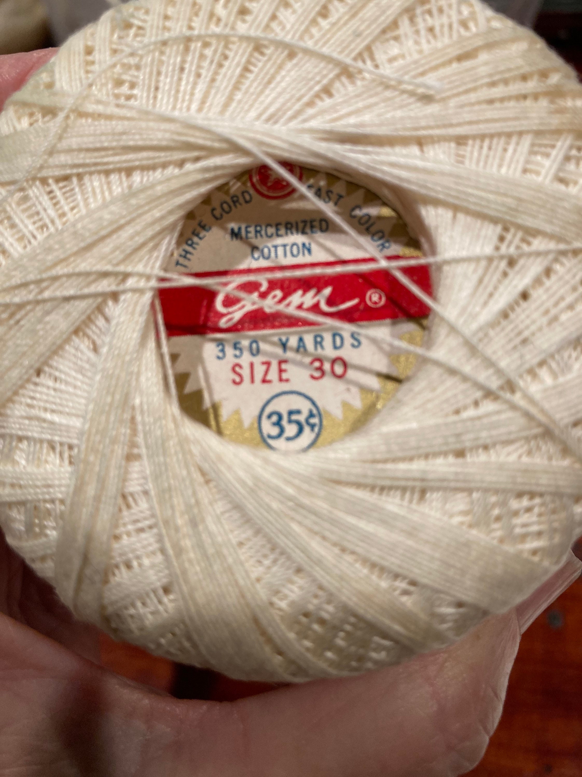 30 Weight White Crochet Thread....number 30 Thread...gem by Star Thread ...
