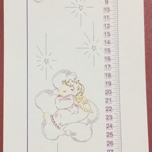Birth Announcement or Growth Chart to Embroider....stamped Embroidery ...