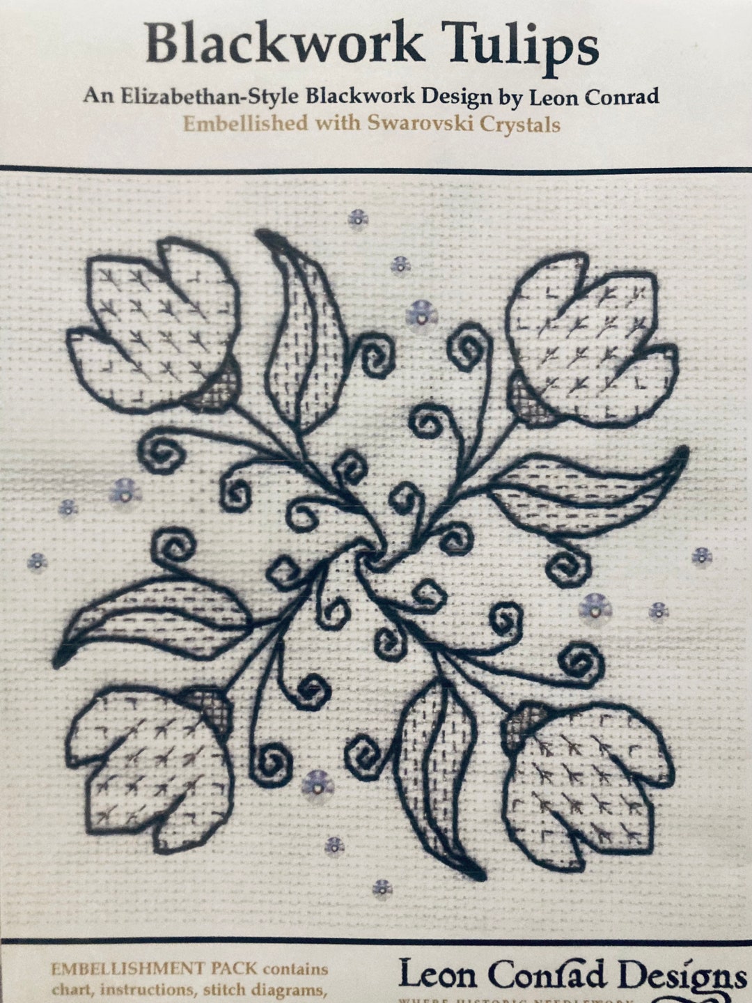 Tulips Blackwork Embroidery Kit......leon Conrad Designs...embellished ...