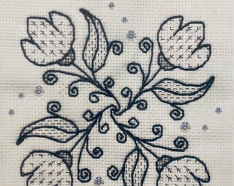 Blackwork Acorns Embroidery Kit...leon Conrad Designs - Etsy