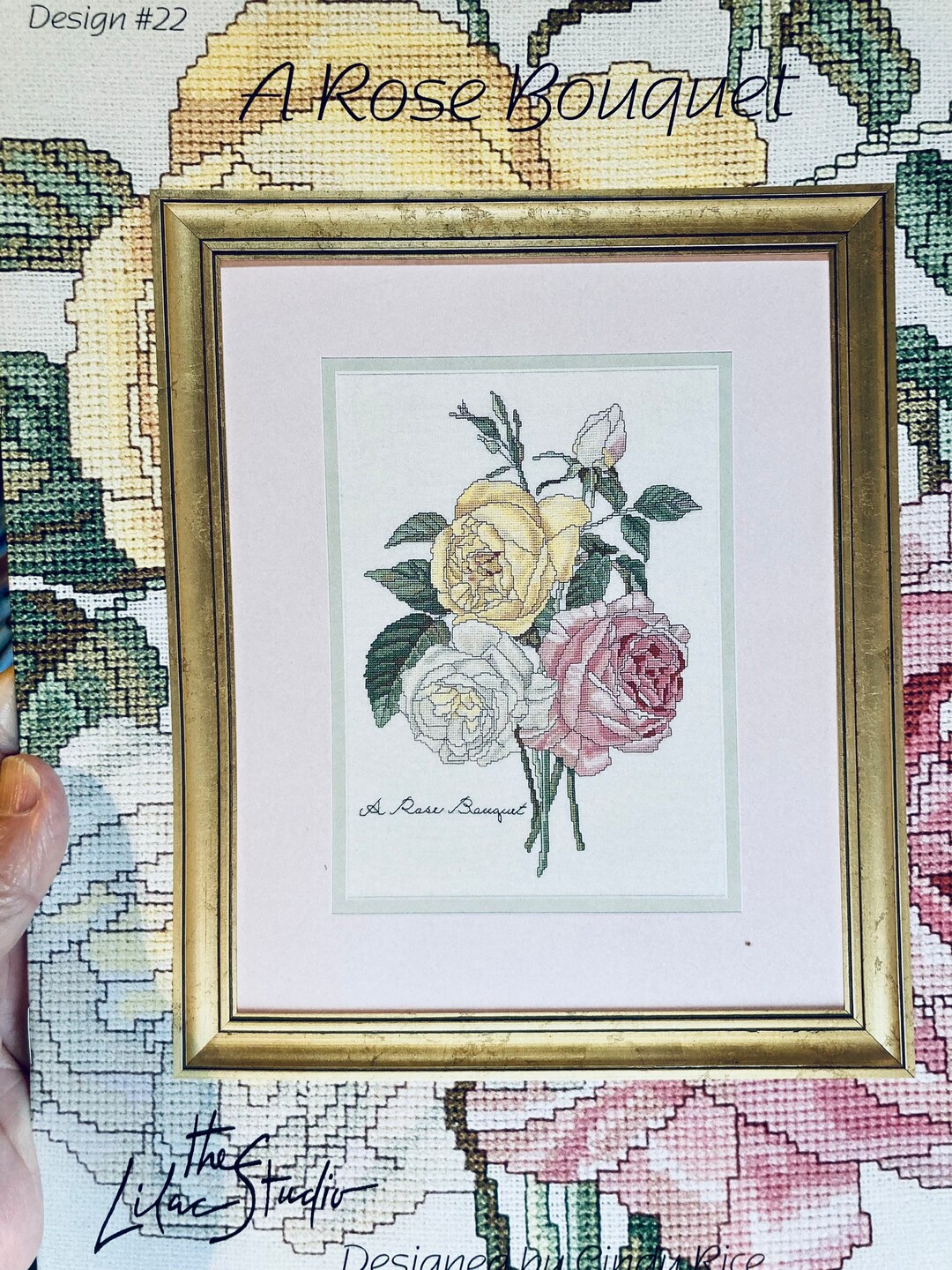 Counted Cross Stitch.a Rose Bouquet Design 22 Designed by Cindy Ricethe ...
