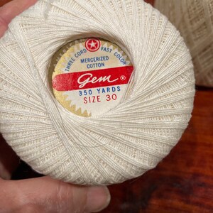 30 Weight White Crochet Thread....number 30 Thread...gem by Star Thread ...