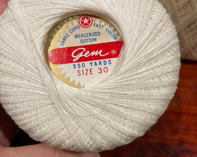 30 Weight White Crochet Thread....number 30 Thread...gem by Star Thread ...