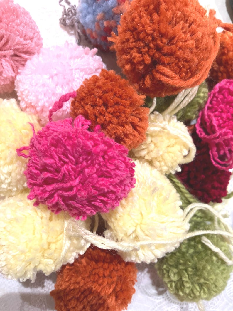 Pom Poms......bag of 18 Handmade Pom Poms…hat Making..ornaments - Etsy
