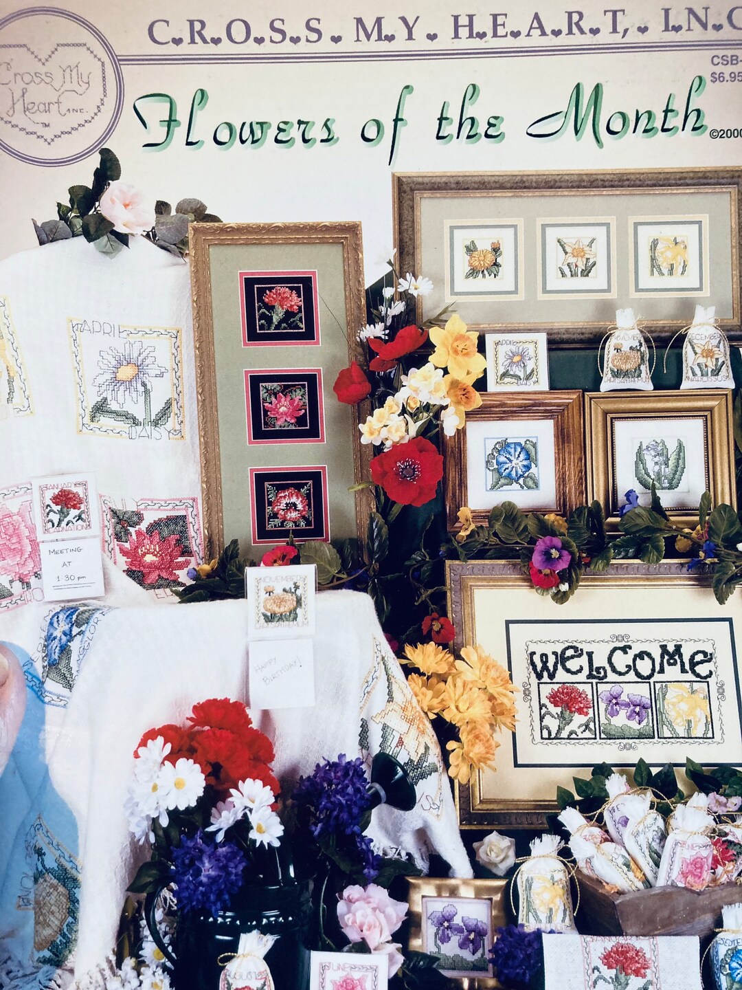 Flowers of the Month Cross Stitch Patterns...cross My Heart Leaflet CSB ...