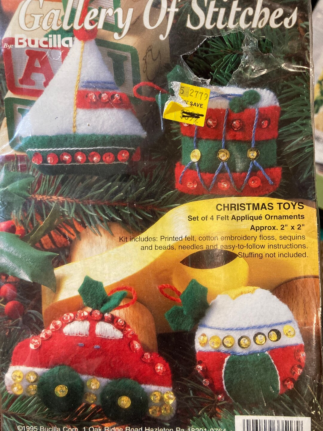 Bucilla Gallery of Stitches Ornament Kit..christmas Toys...felt ...