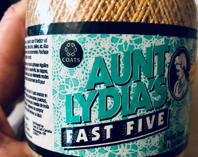 Aunt Lydia's Fast Five Thread...gold on Gold......size 5 Bedspread ...