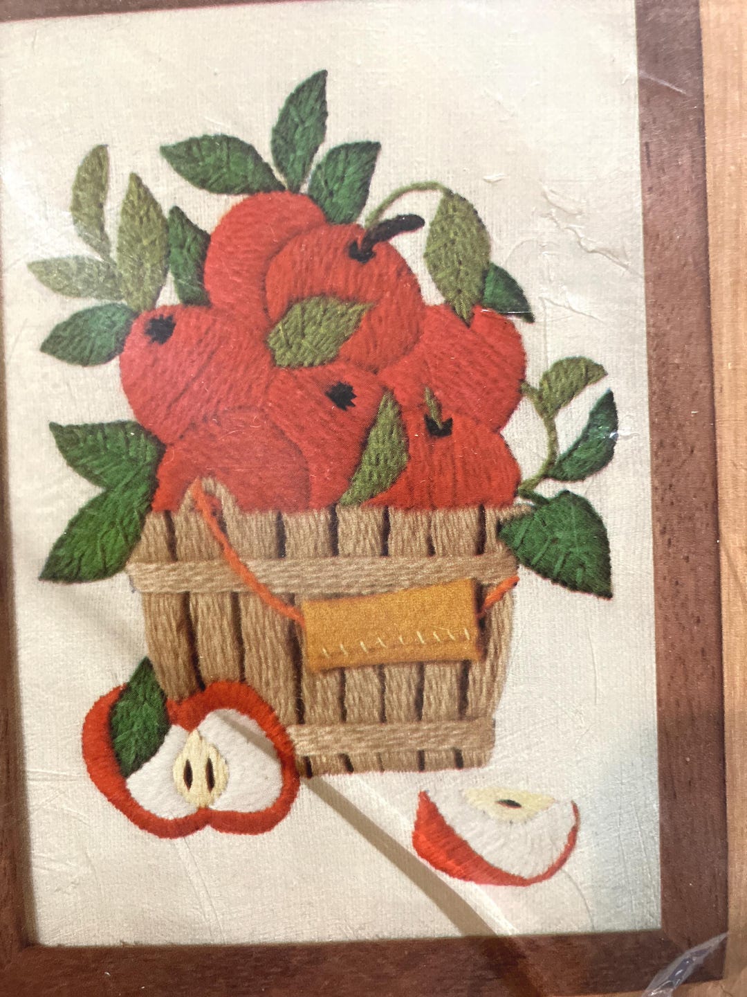 Bucket of Apples Crewel Embroidery Kit…5”x7” Caron 6418…complete Unused ...