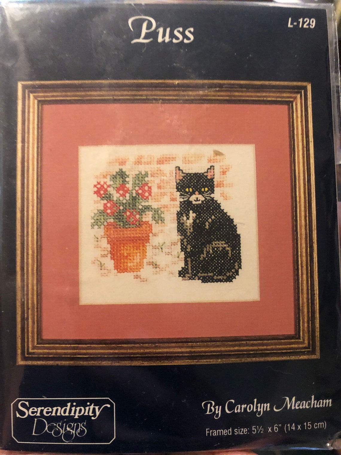 Serendipity Designs Puss Counted Cross Stitch Kit... Cross - Etsy