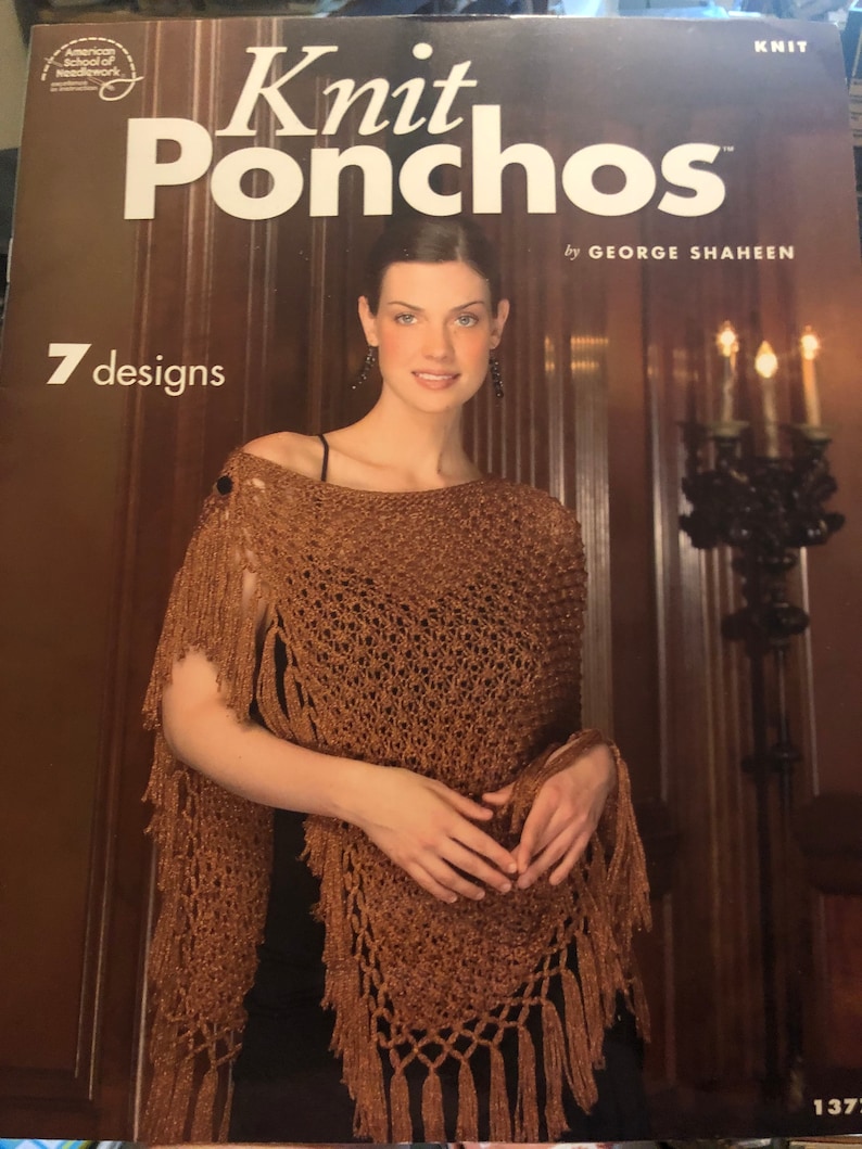 Knit Ponchos Knitting Pattern Book...designed by George Shaheen ...