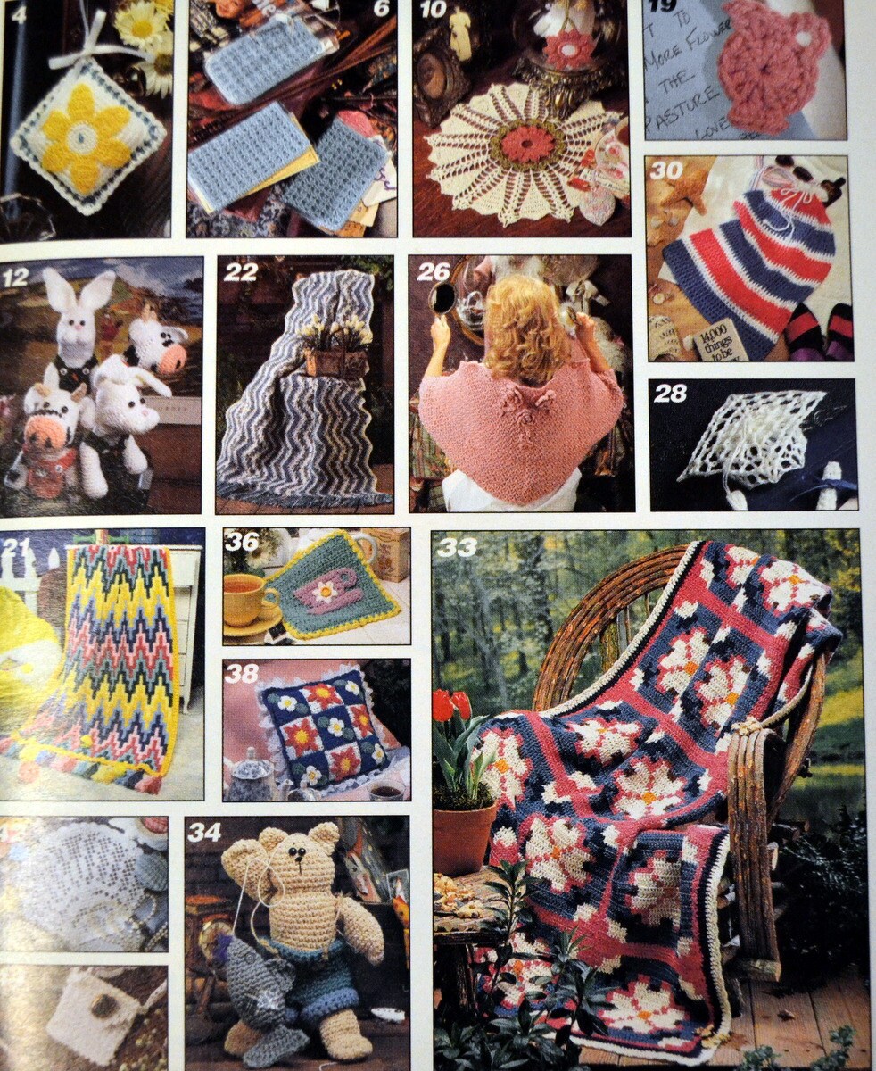 Hooked on Crochet Pattern Book Ripple Afghan Bed Jacket Blankets Get 5 ...