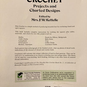 Filet Crochet Patterns and Charted Pattern Book Edited by Mrs. - Etsy