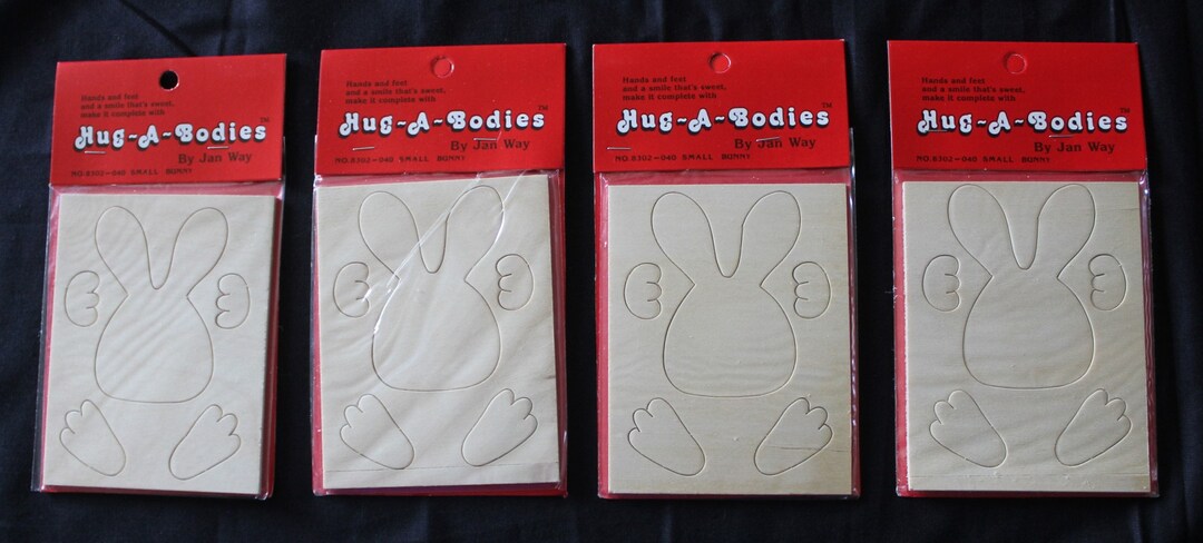 Four NOS Vintage Hug-a-bodies by Jan Way - No. 8302-040 Small Bunny - Etsy