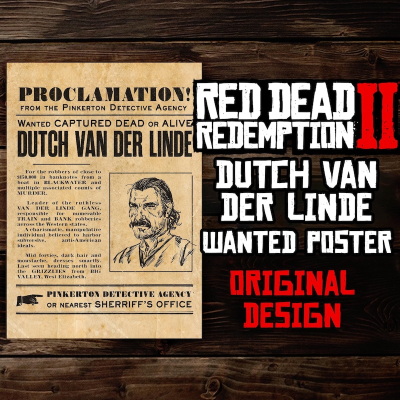 Red Dead Redemption Wanted Poster - Etsy