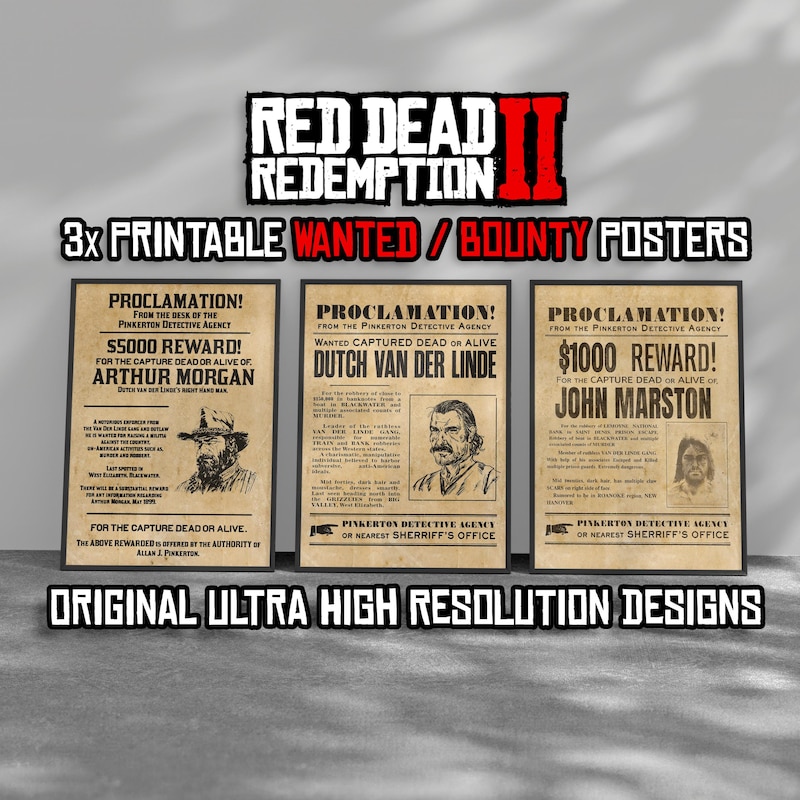 Red Dead Redemption Wanted Poster - Etsy