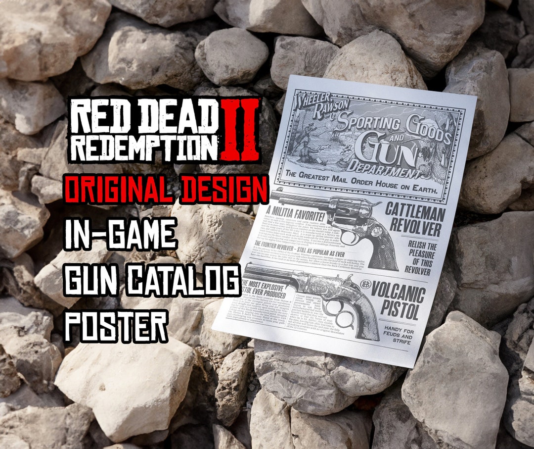 Pôster de catálogo de armas de Red Dead Redemption 2 Design original de ...