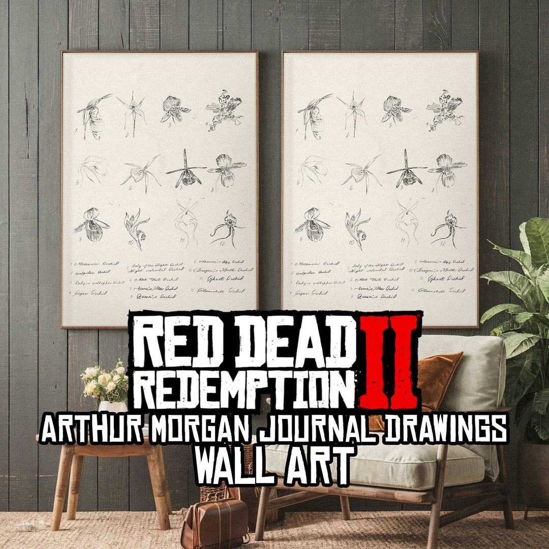 Red Dead Redemption 2 Vintage Poster Arthur Morgan Orchid Journal ...