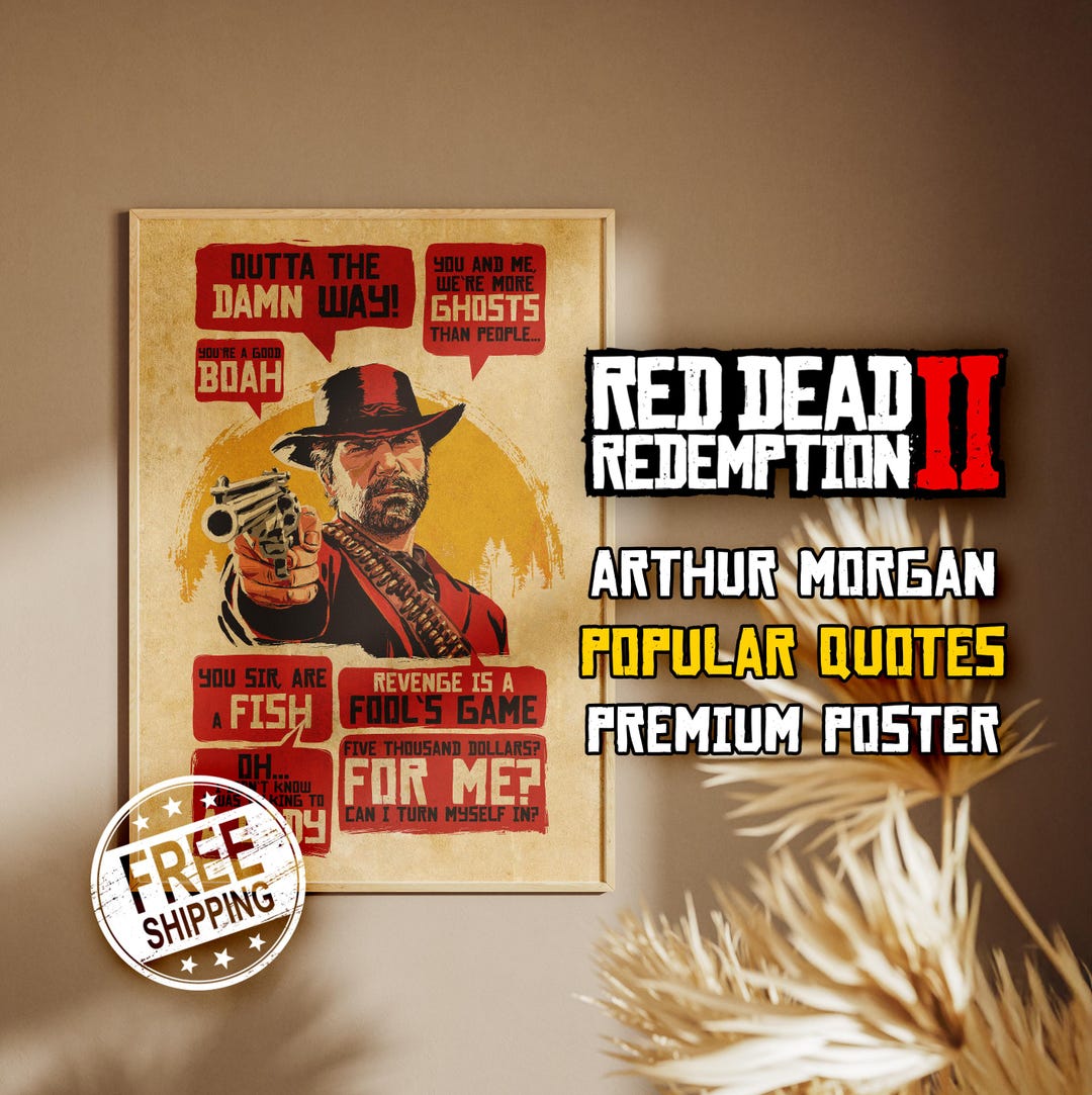 Red Dead Redemption 2 Poster Arthur Morgan Quotes Print Vintage Western ...