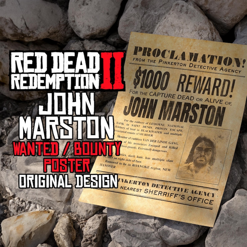 Red Dead Redemption Wanted Poster - Etsy