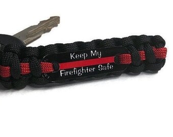 Firefighter Keychain - Etsy