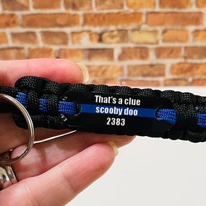 Personalized Paracord Keychain for Police Custom Police Gift Thin Blue ...