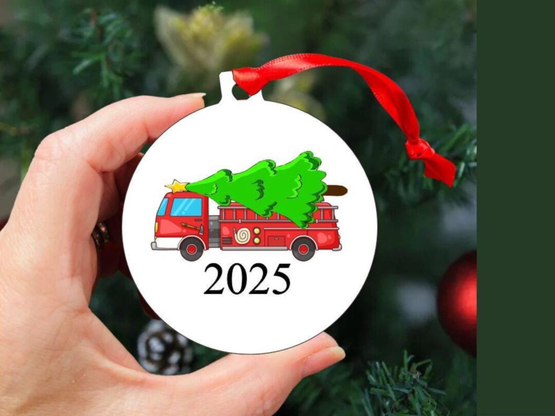 2025 Fire Engine Christmas Ornament, Firefighter Keepsake, Bulk Orders ...