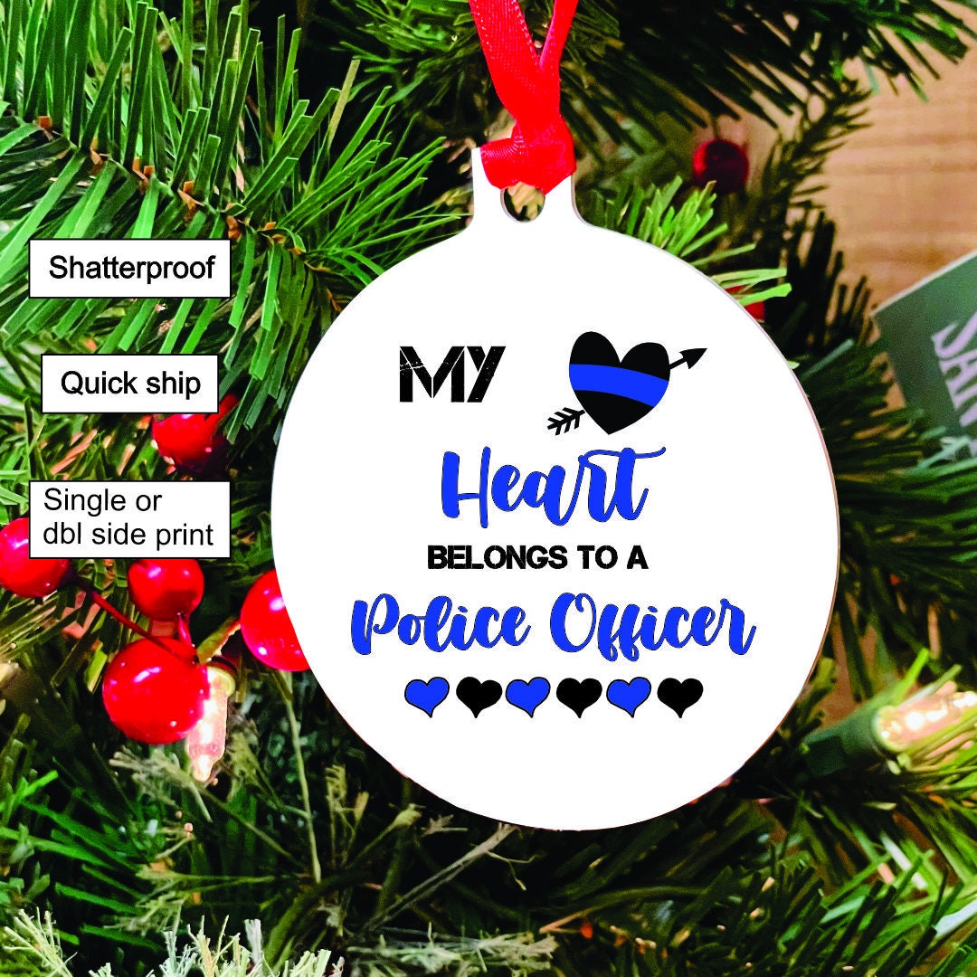 Police Ornament Police Gifts Christmas Ornament My Heart - Etsy