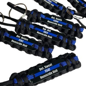 Personalized Paracord Keychain for Police - Custom Police Gift - Thin ...