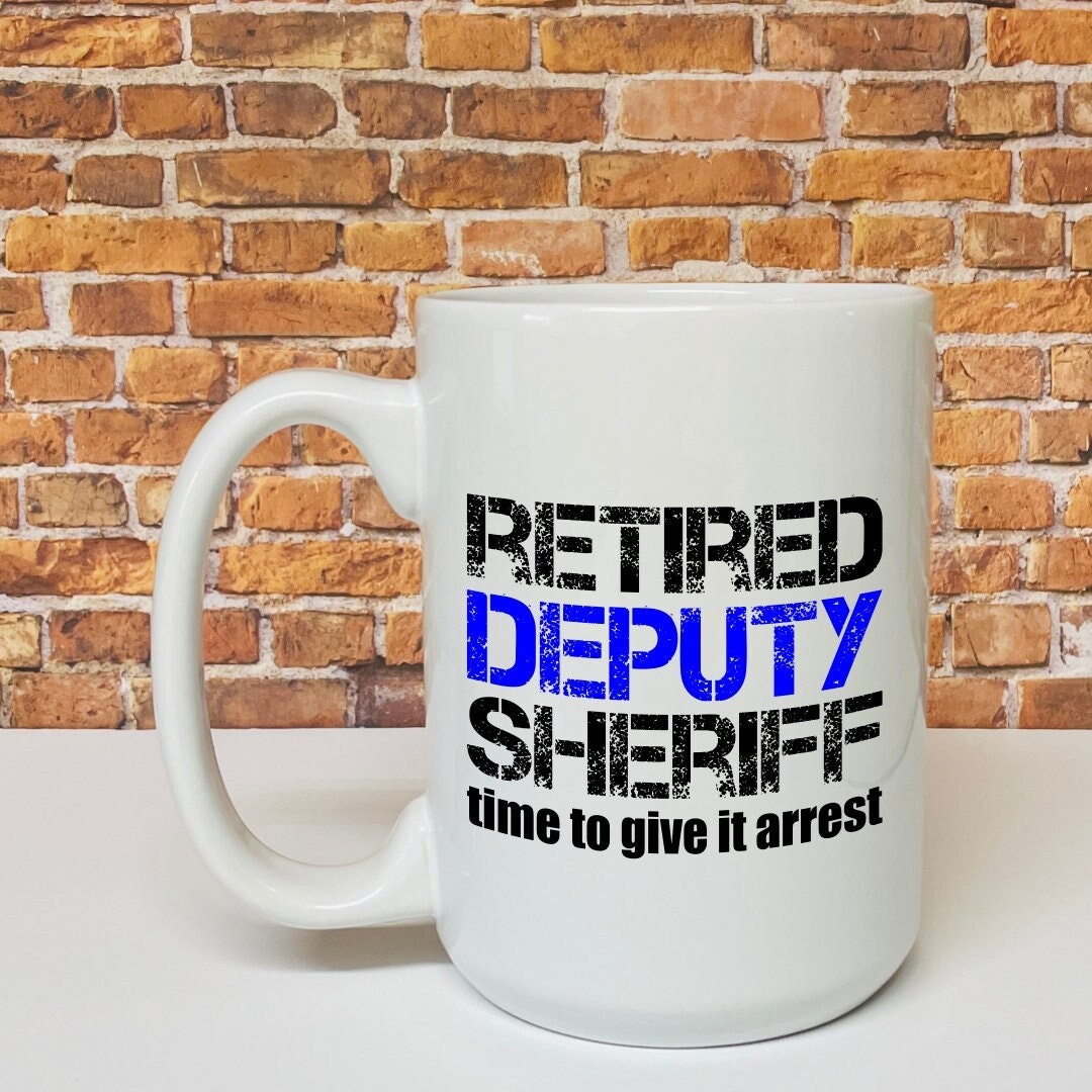 Police Retirement Mug, Personalized Thin Blue Line Police Mug, Ceramic ...